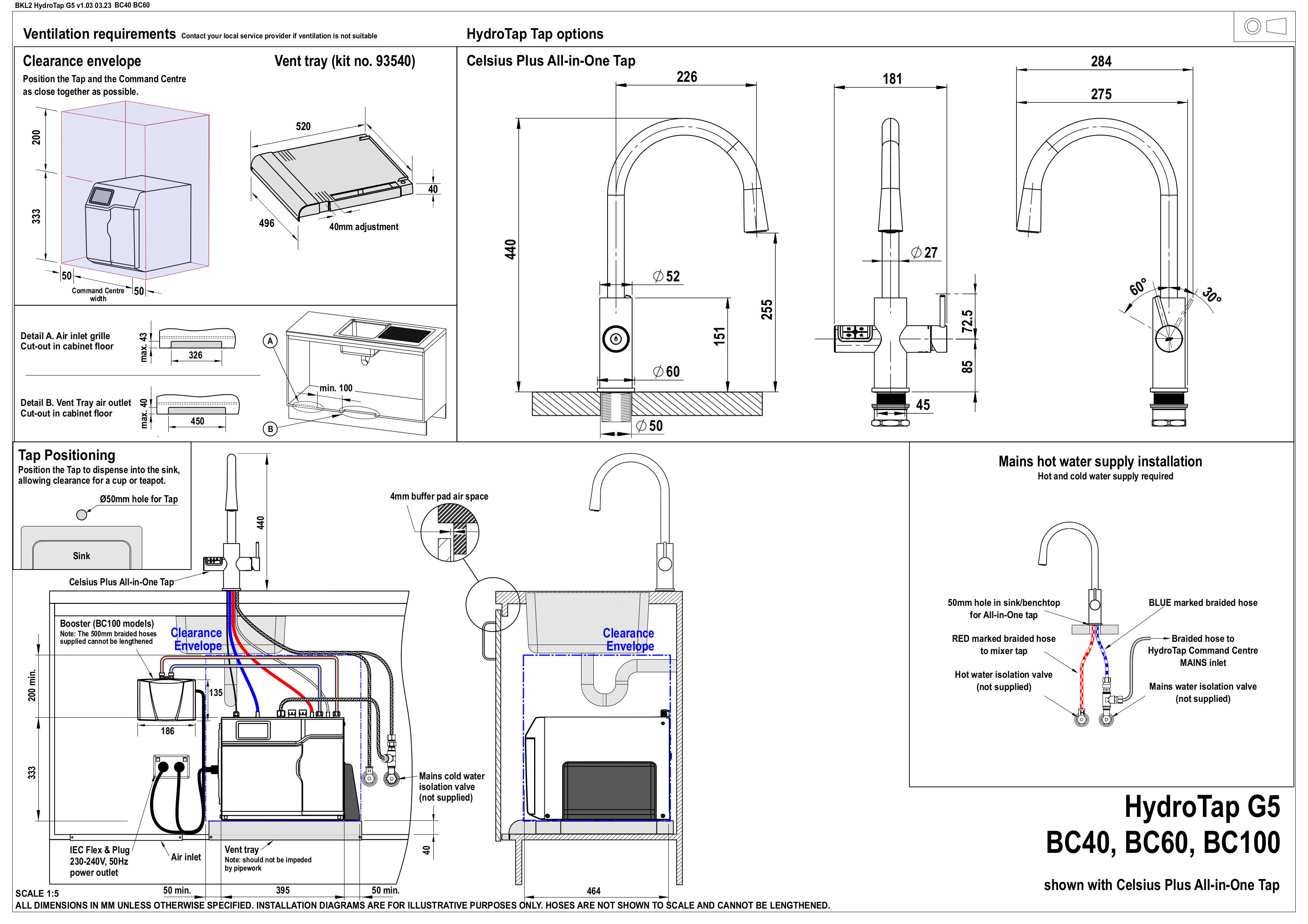 HydroTap G5 BCHA100 Celsius Plus All-In-One Tap Brushed Chrome | Zenith ...